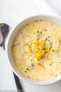 Chicken and Cauliflower Rice Soup • Low Carb Nomad