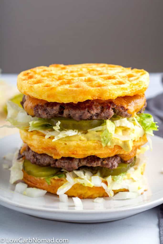 Keto Big Mac Chaffle Burger Recipe • Low Carb Nomad