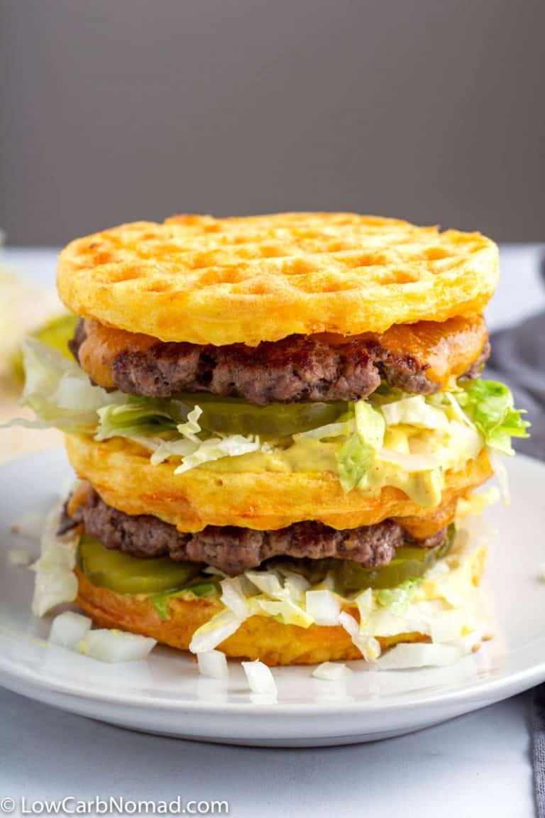 Keto Big Mac Chaffle Burger Recipe • Low Carb Nomad