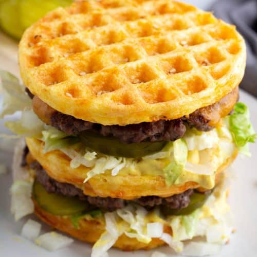 Keto Big Mac Chaffle Burger Recipe • Low Carb Nomad
