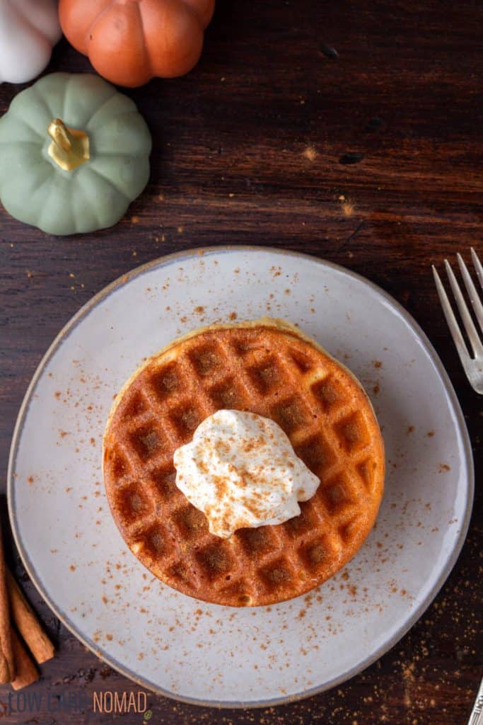 Easy Keto Pumpkin Spice Chaffle Recipe Recipe • Low Carb Nomad