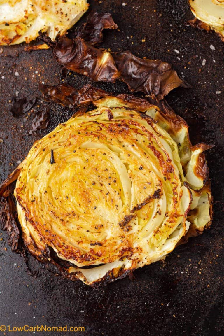 Garlic Roasted Cabbage Steaks • Low Carb Nomad