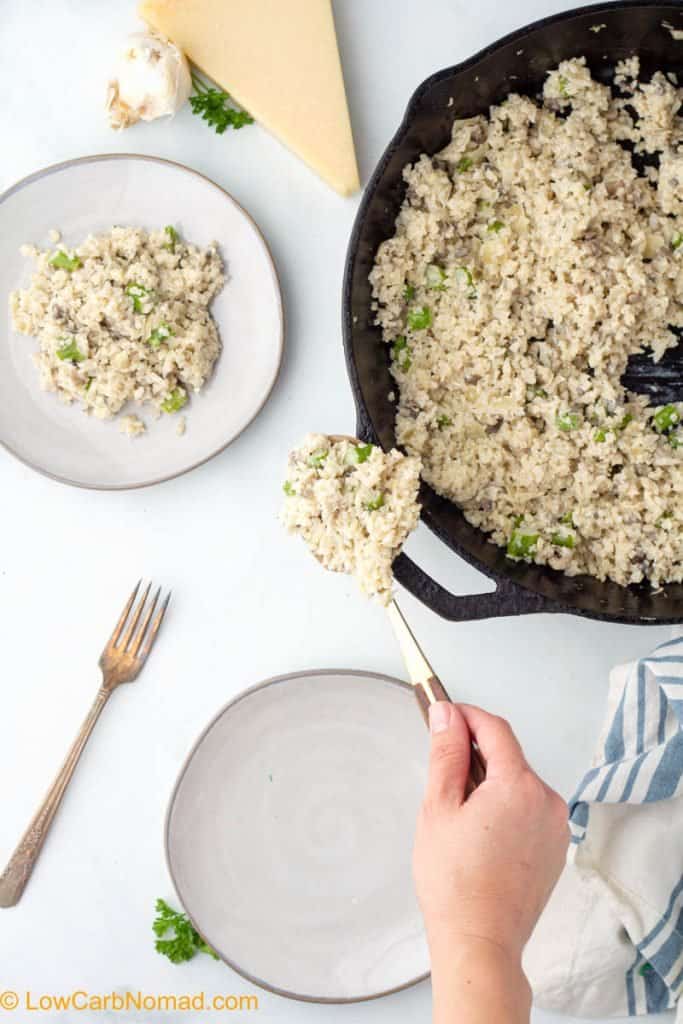 Easy Cauliflower Risotto • Low Carb Nomad