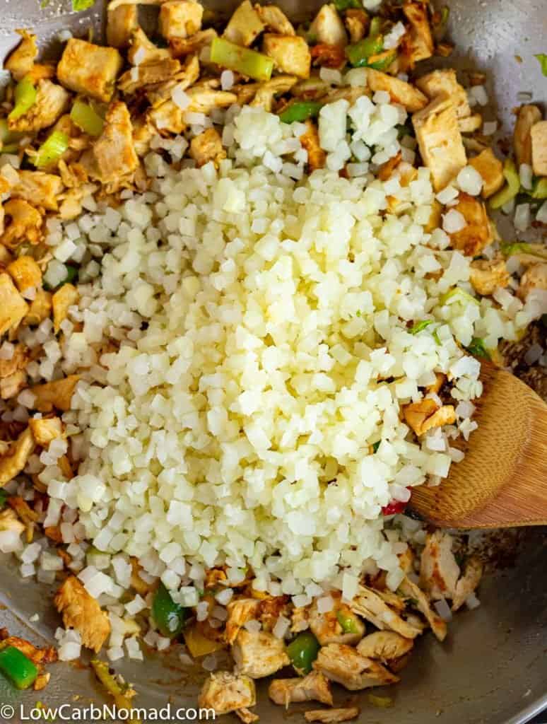 Chicken Fried Cauliflower Rice • Low Carb Nomad