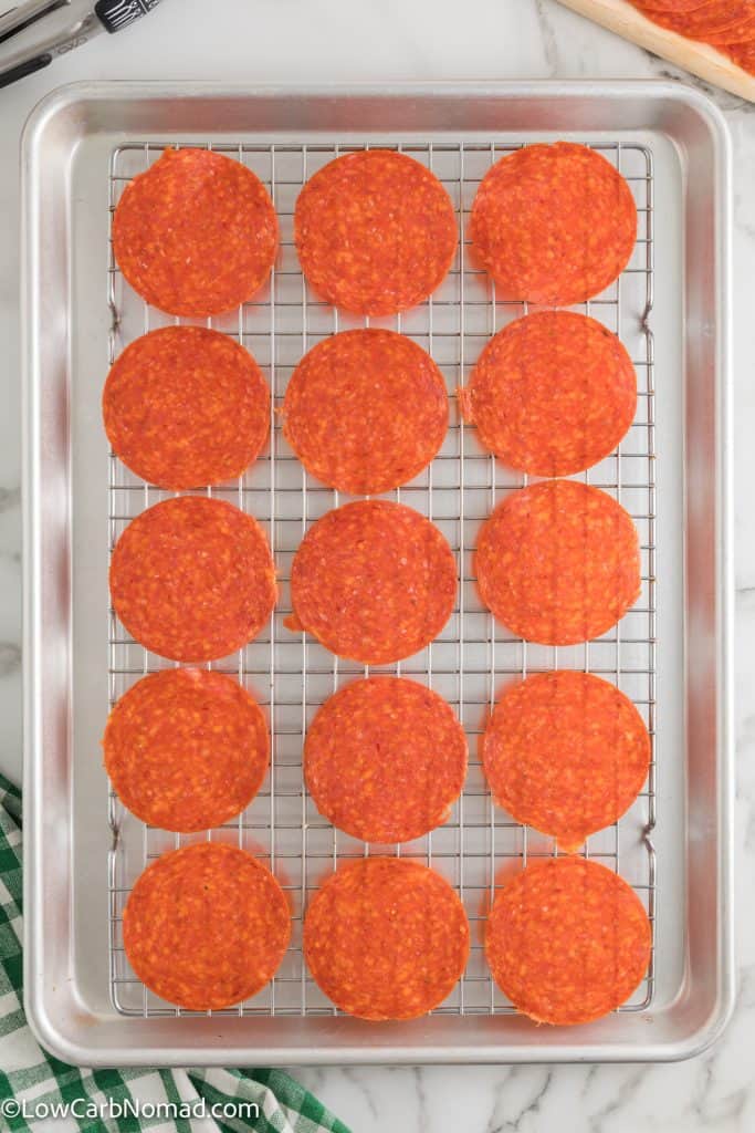 Keto Baked Pepperoni Chips Recipe • Low Carb Nomad